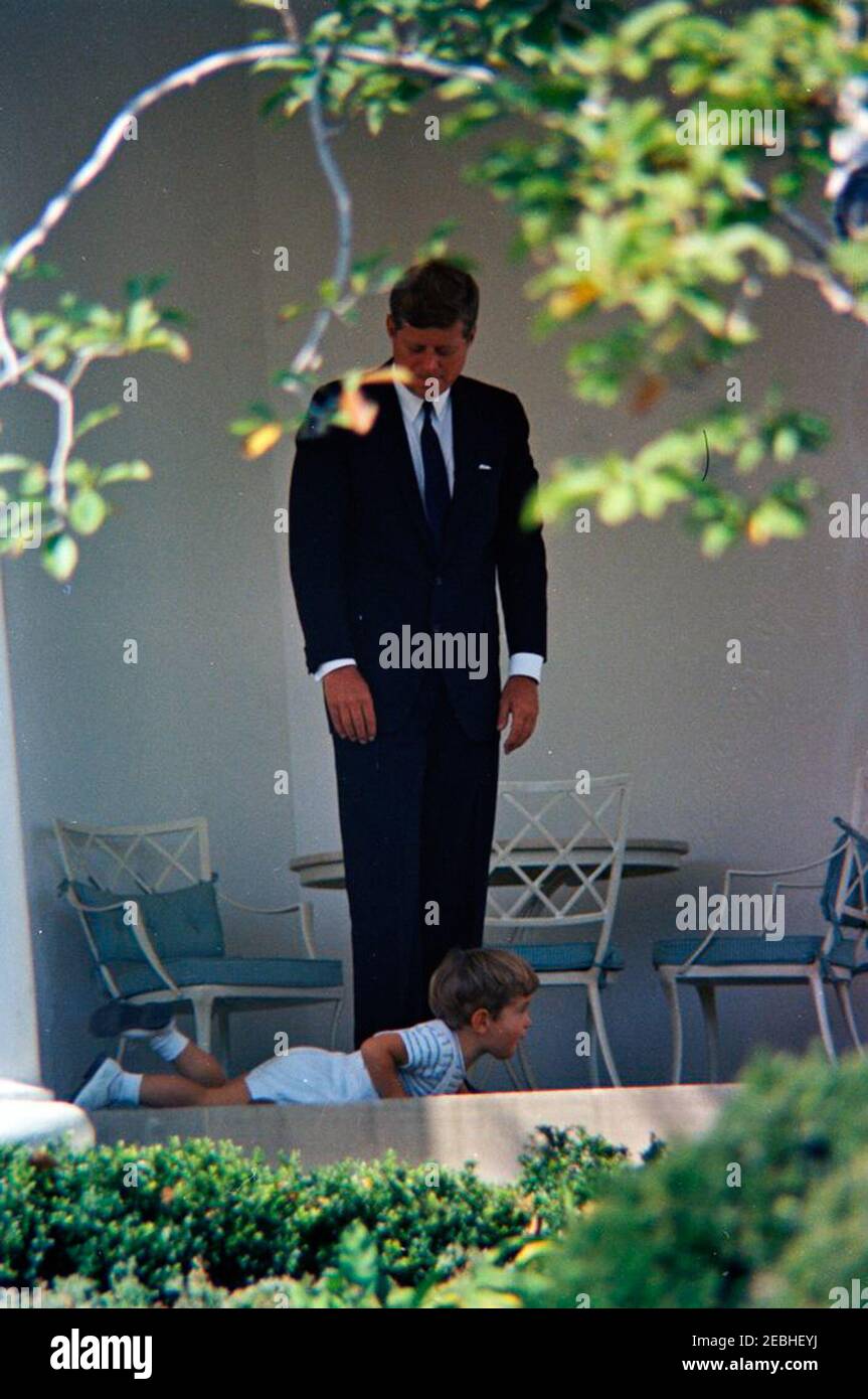 President Kennedy with John F. Kennedy, Jr. (JFK, Jr.). President John ...