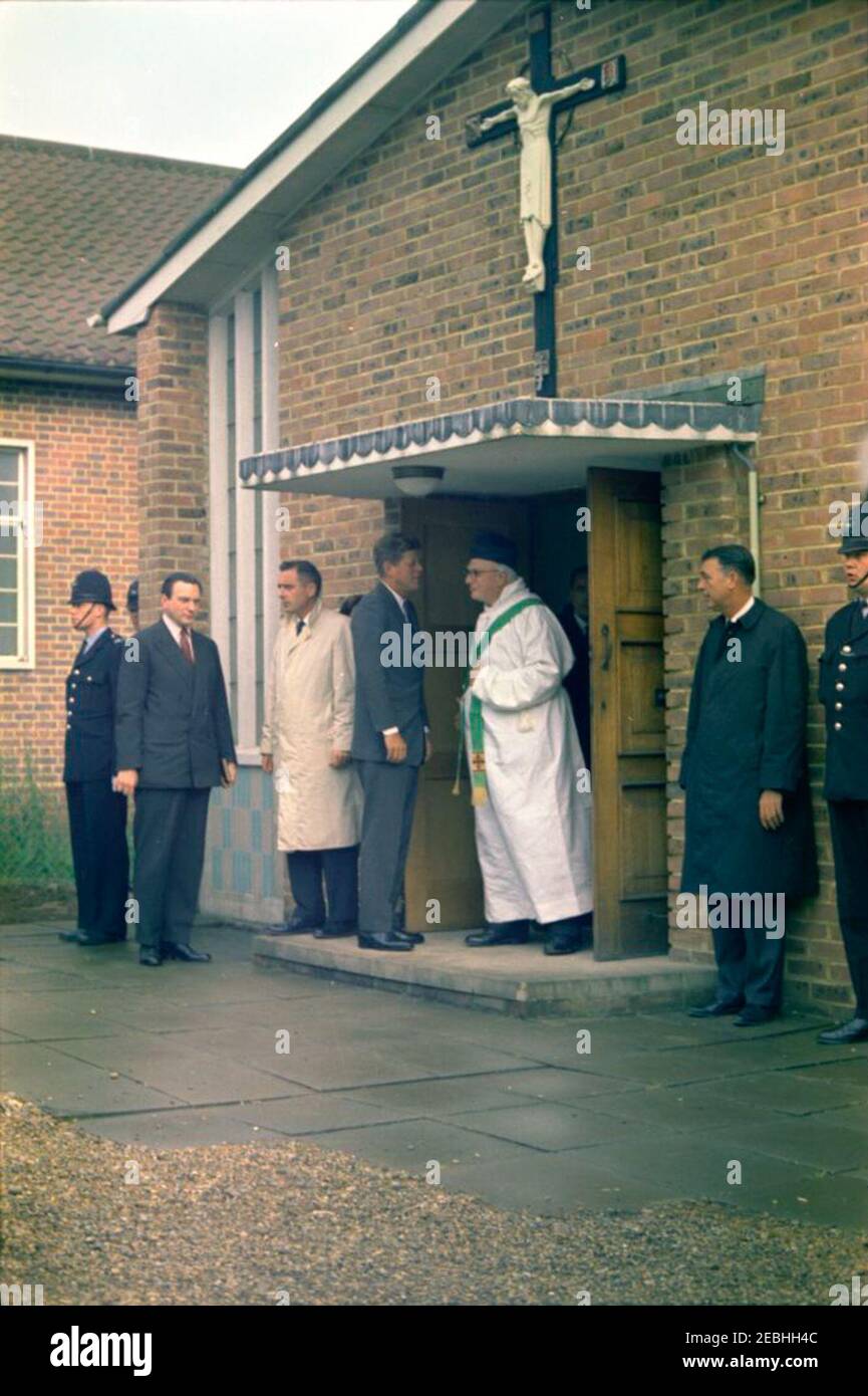 Trip to Europe: England, Forest Row: President Kennedy attends Mass at ...
