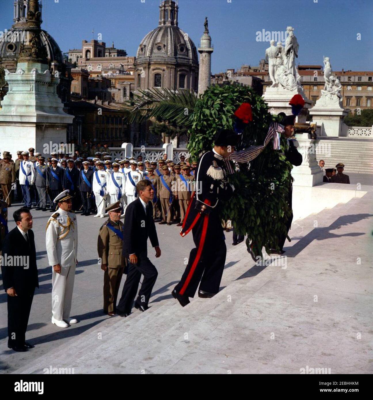 Trip to Europe: Italy, Rome: President Kennedy at the Tomb of the ...