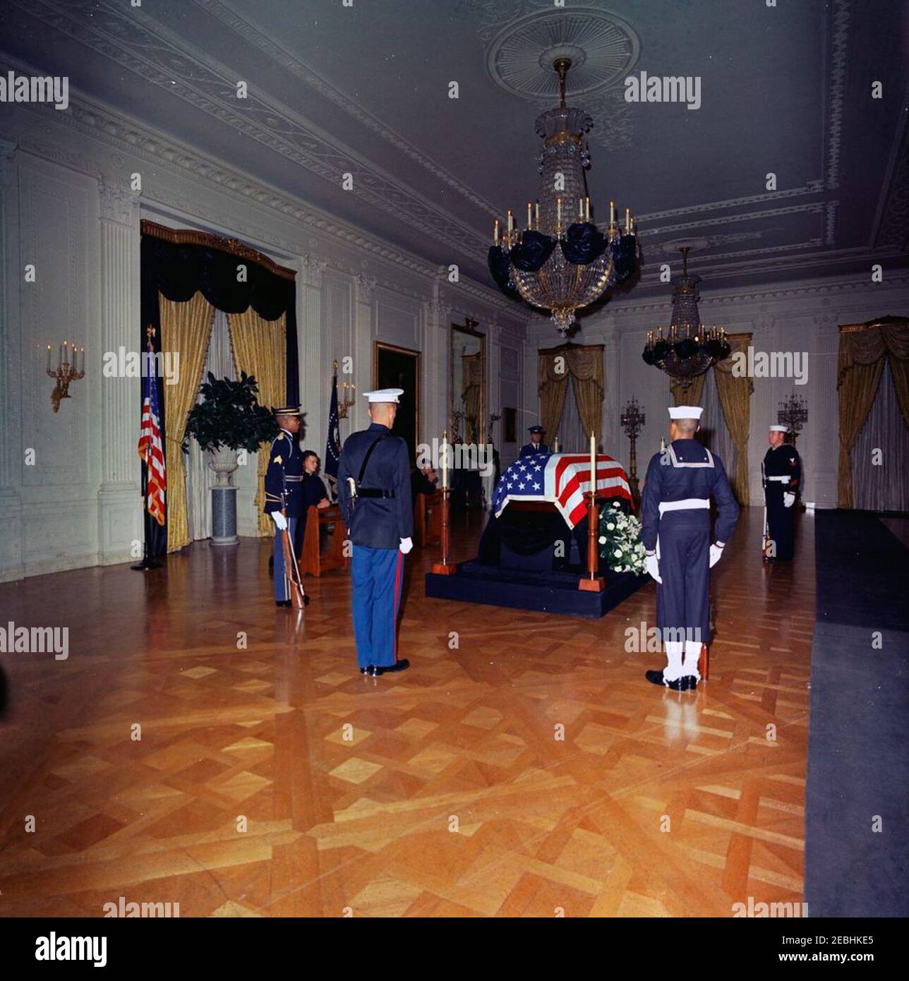 State Funeral of President Kennedy: Lying in repose in the East Room of ...