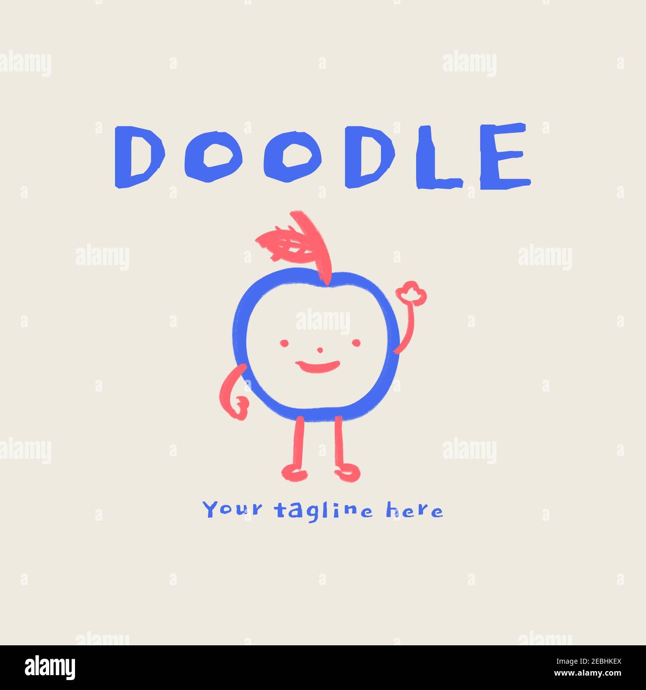 online logo featuring cute doodles Stock Photo - Alamy