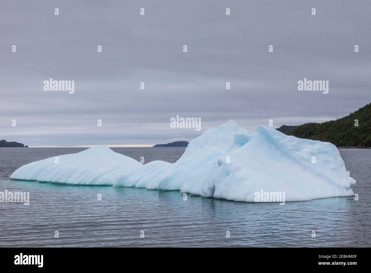 small iceberg run aground in bay, Springdale, Newfoundland Stock Photo ...