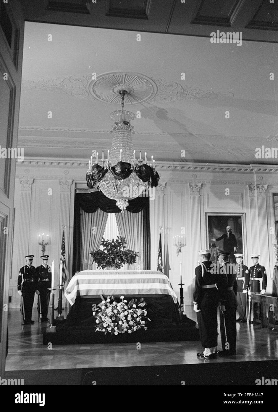 State Funeral of President Kennedy: Lying in repose in the East Room of ...