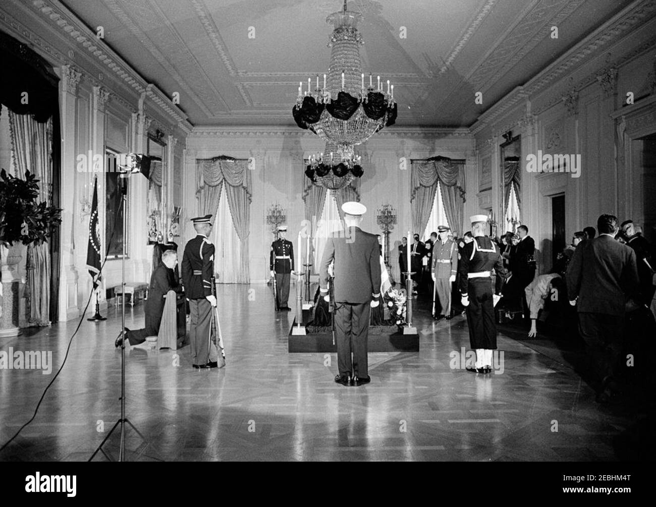 State Funeral of President Kennedy: Lying in repose in the East Room of ...