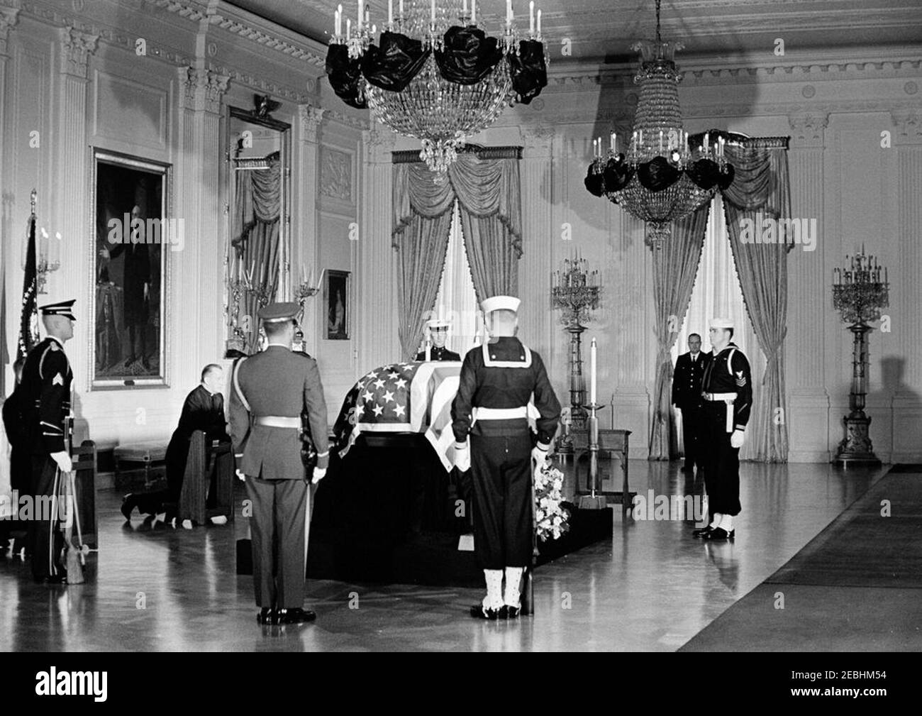 State Funeral of President Kennedy: Lying in repose in the East Room of ...