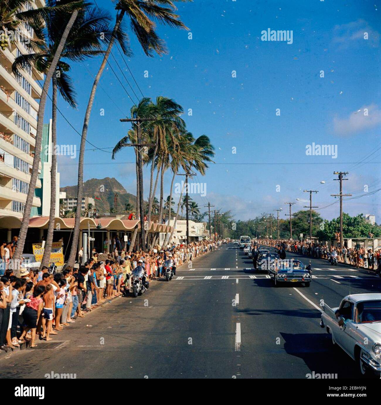 Trip to Western States: Honolulu, Hawaii, motorcade, 3:15PM. President ...