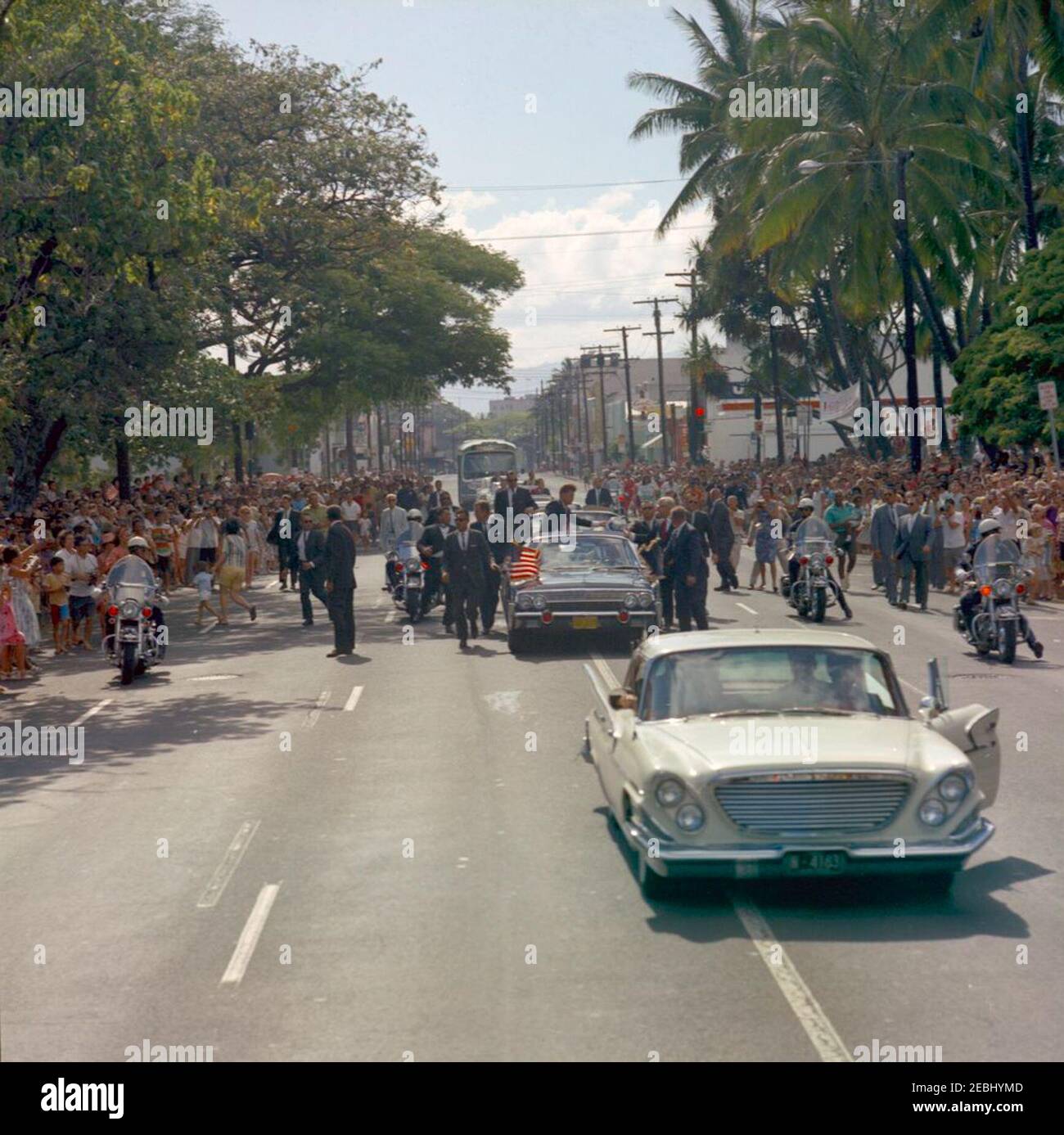 Trip to Western States: Honolulu, Hawaii, motorcade, 3:15PM. President ...