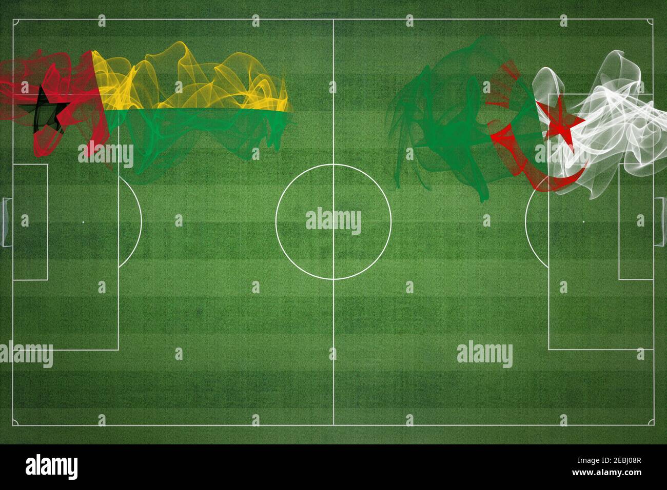 Guinea Bissau vs Algeria Soccer Match, national colors, national flags ...