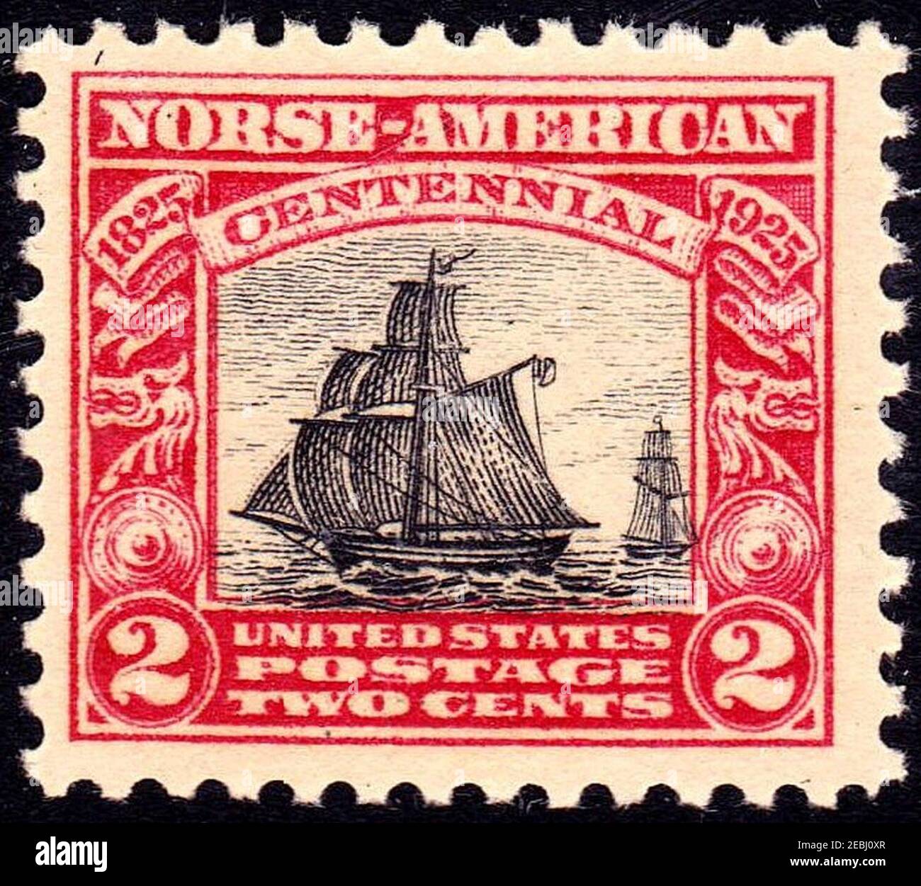 Norse American Centennial Sloop 1925 Issue-2c Stock Photo - Alamy