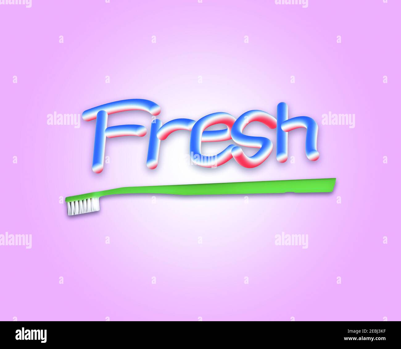 Word "fresh" written with tooth paste illustration Stock Photo - Alamy