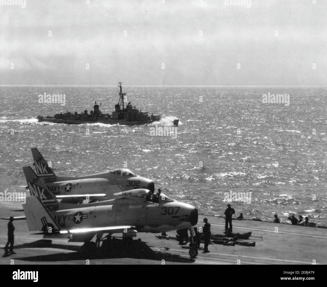North American FJ-4B Furies of VA-146 aboard USS Ranger (CVA-61), in ...