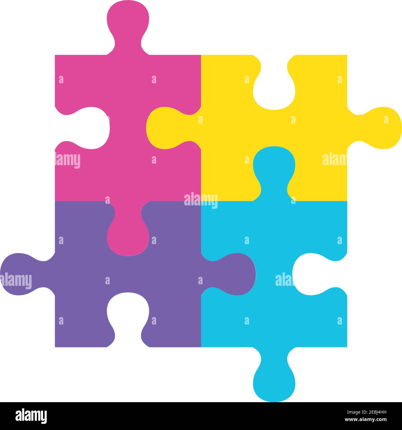 four puzzle game pieces toys icon Stock Vector Image & Art - Alamy