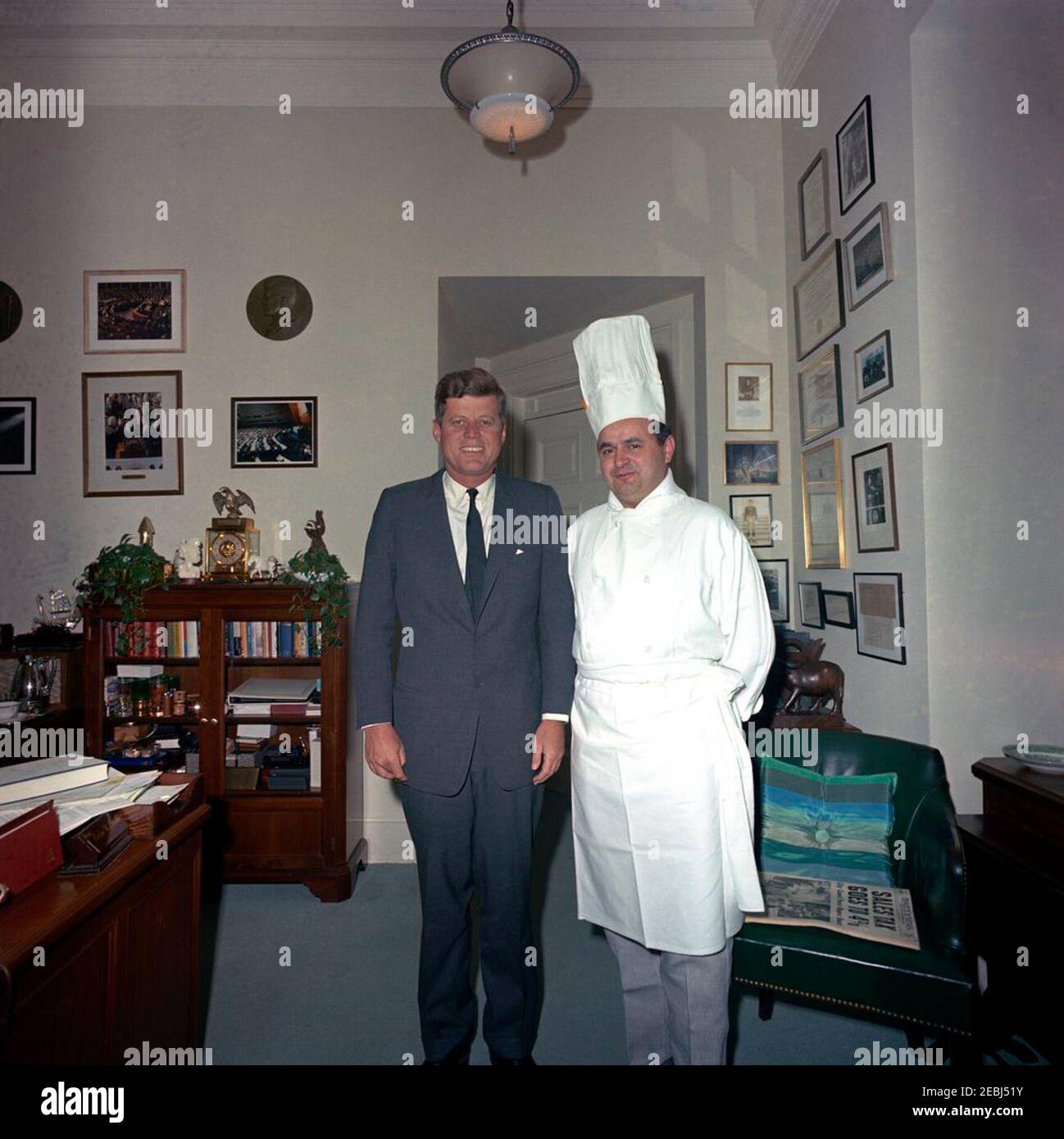 Visit of Renu00e9 Verdon, White House Chef. President John F. Kennedy ...