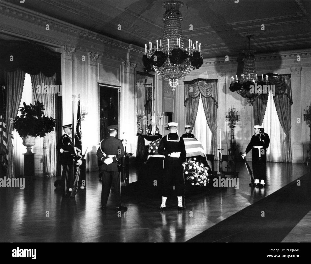 State Funeral of President Kennedy: Lying in repose in the East Room of ...