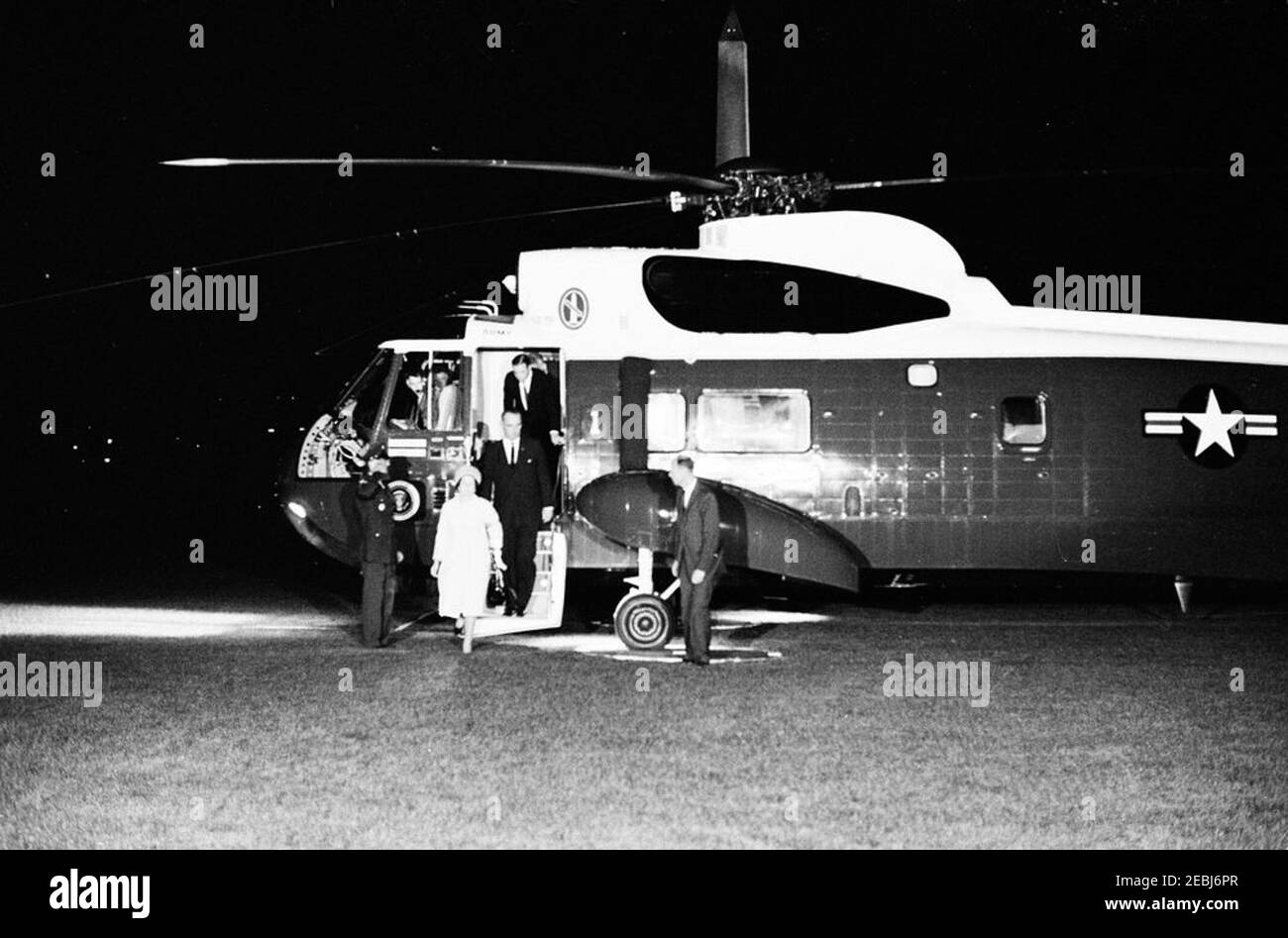 White House, arrival of President Lyndon B. Johnson (LBJ). President ...