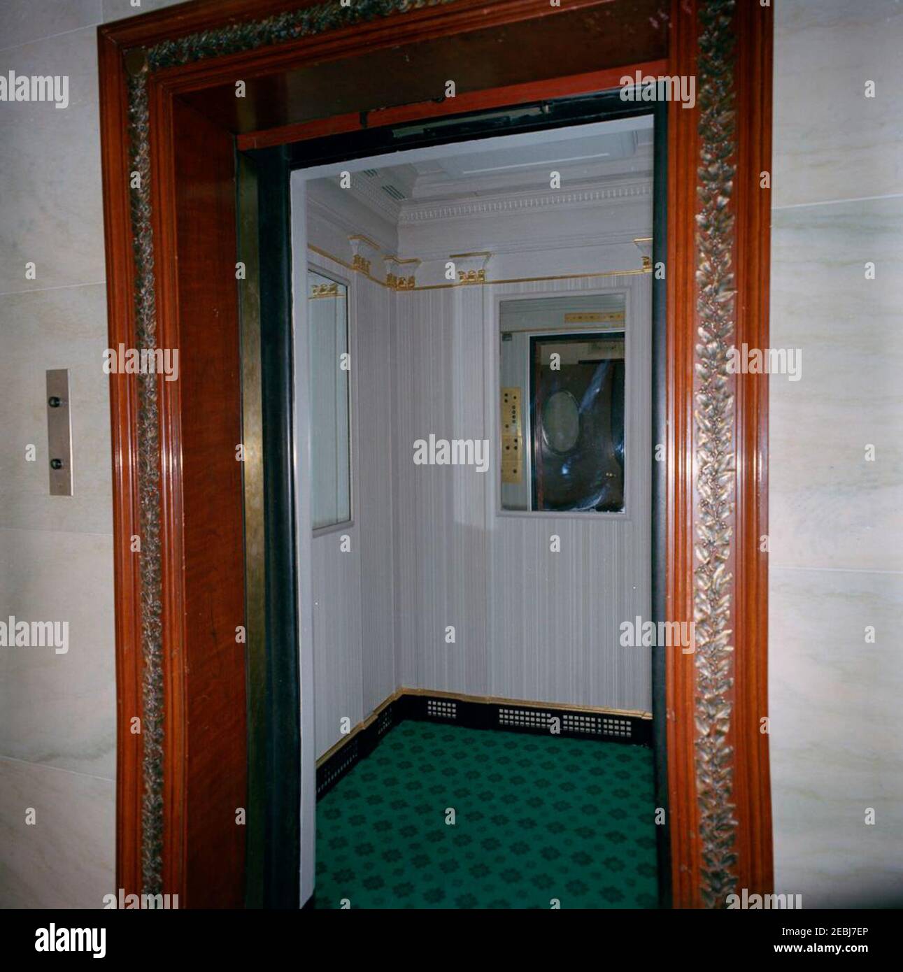 White House Rooms: Mansion elevator. View of the elevator in the ...