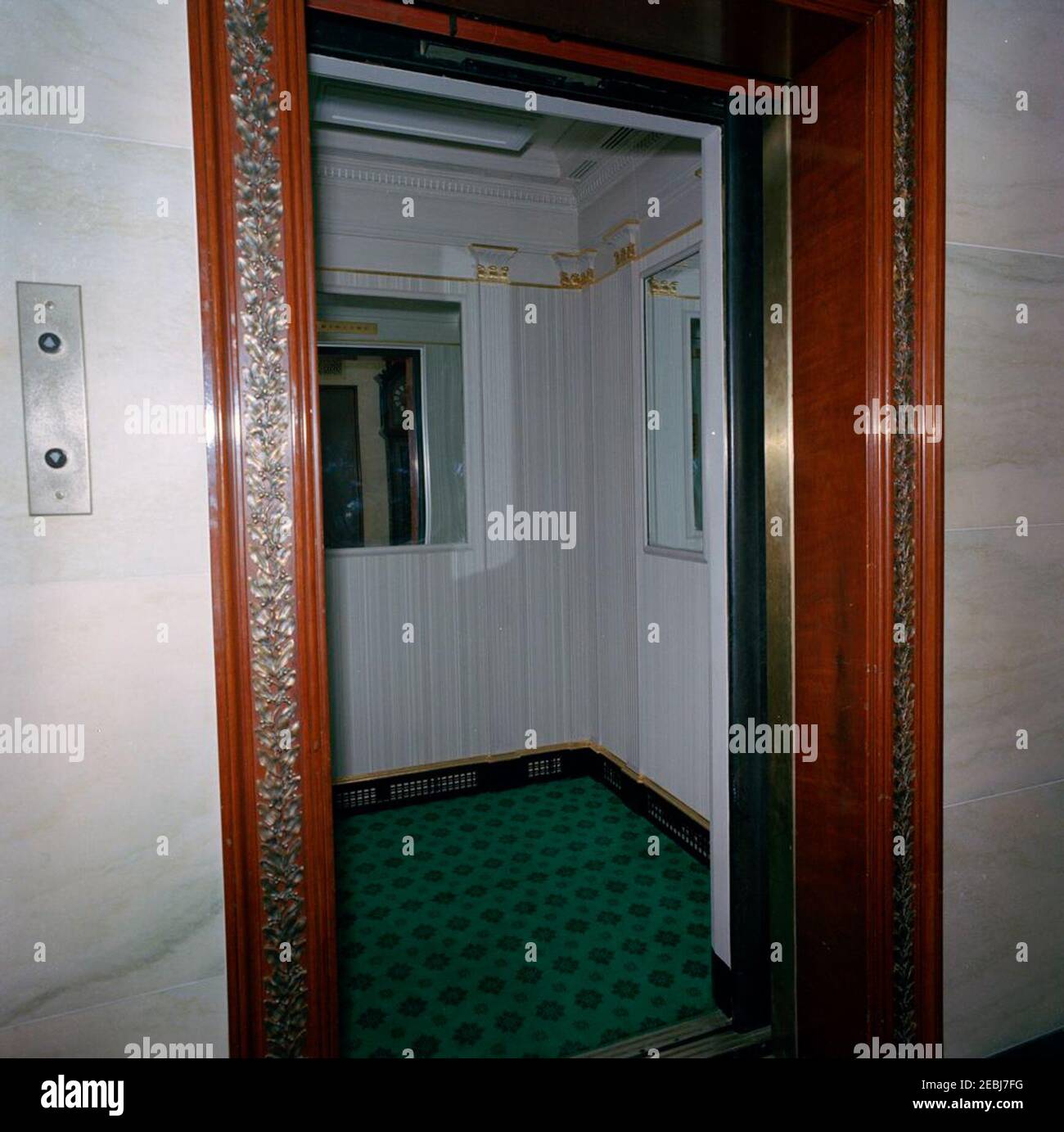 White House Rooms: Mansion elevator. View of the elevator in the ...