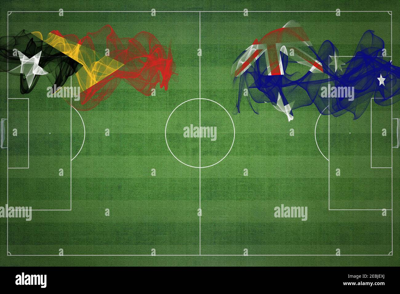 East Timor vs Australia Soccer Match, national colors, national flags ...