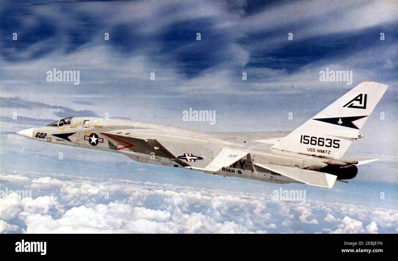 North American RA-5C Vigilante of RVAH-6 in flight, circa in 1978 Stock ...