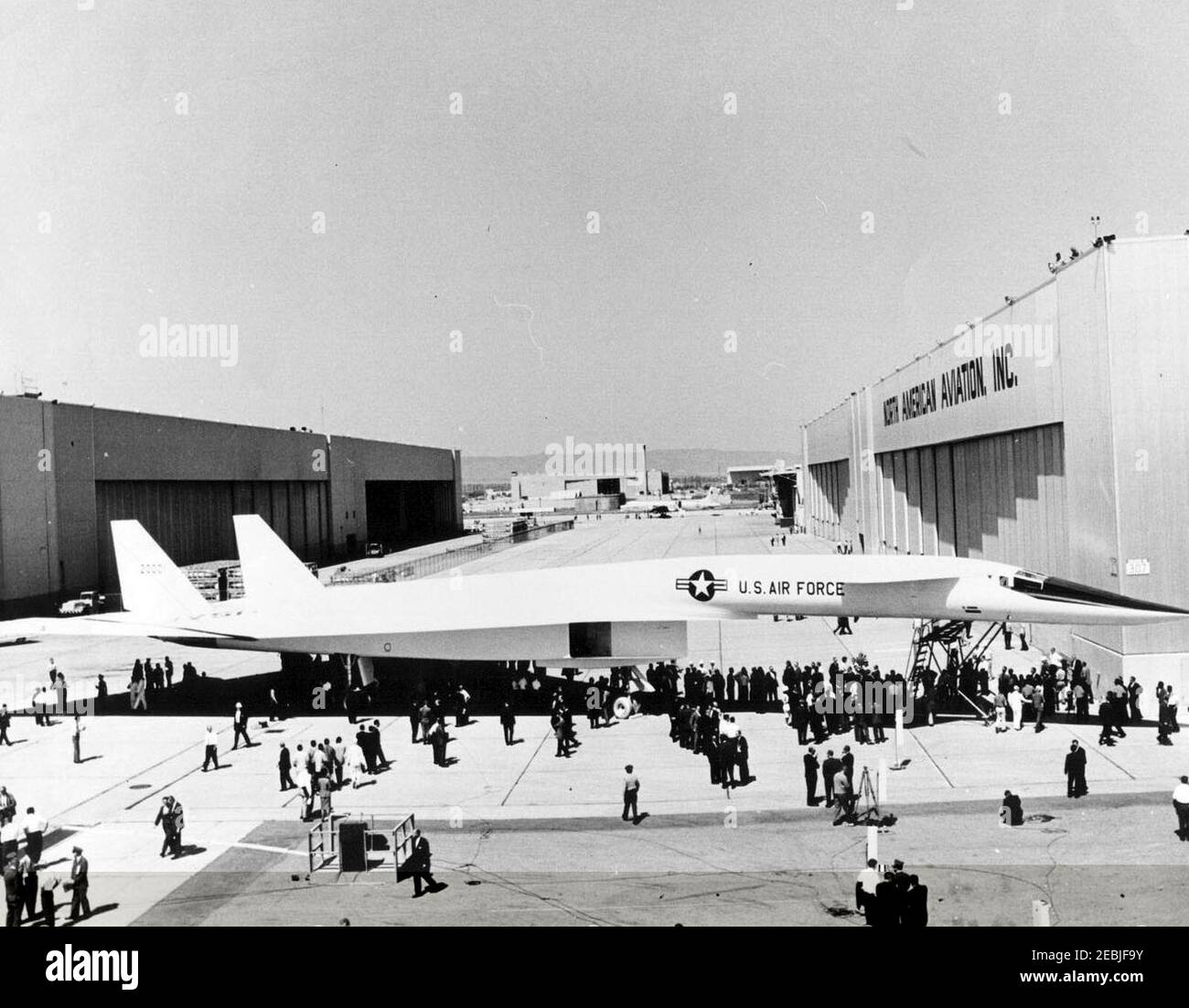 North American XB-70A Valkyrie side view at the rollout at the North ...