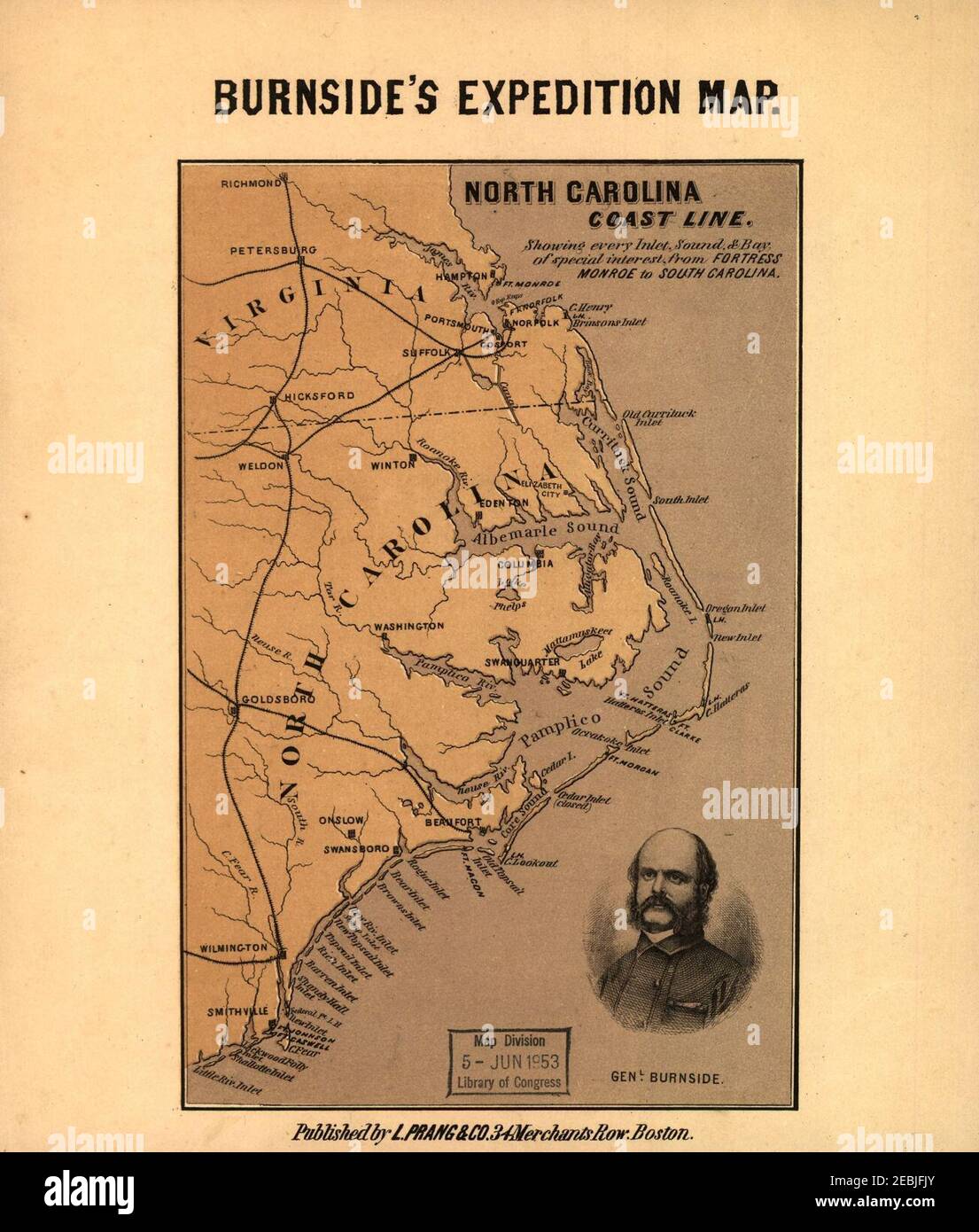 North Carolina coast line. Showing every inlet, sound & bay of special ...