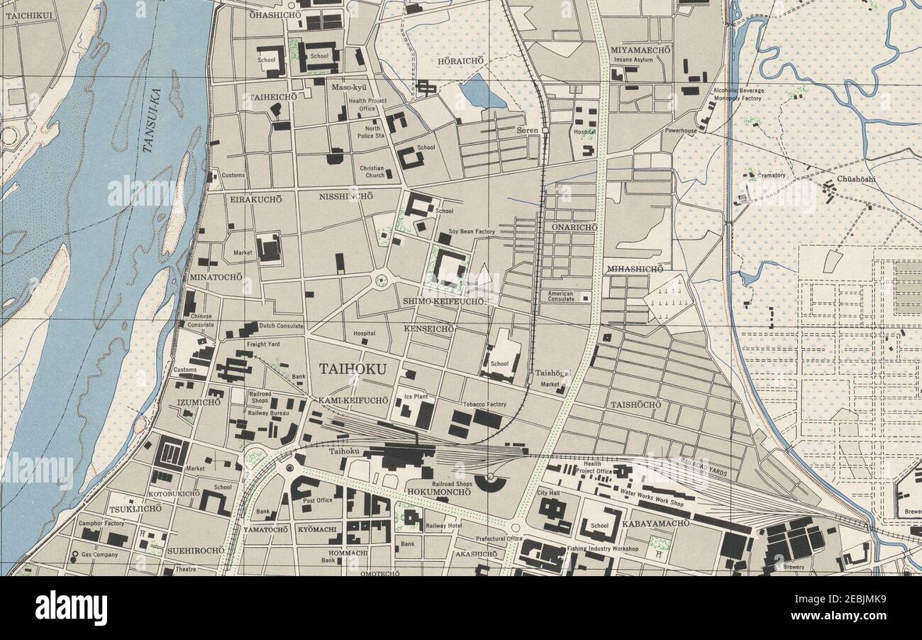 North Taihoku City in 1945 (Taihoku - Soren station Stock Photo - Alamy