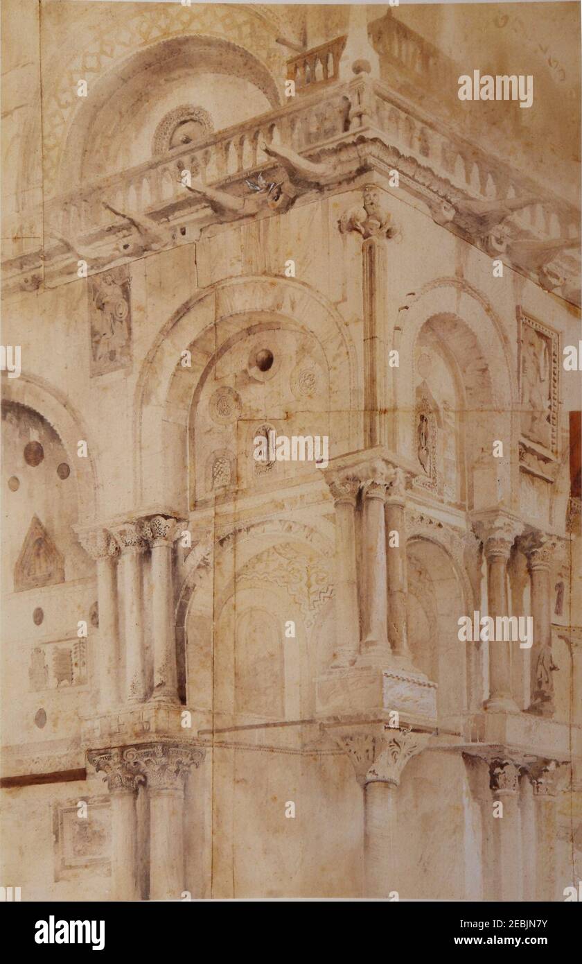 North West Angle of the façade St Mark Ruskin Stock Photo - Alamy