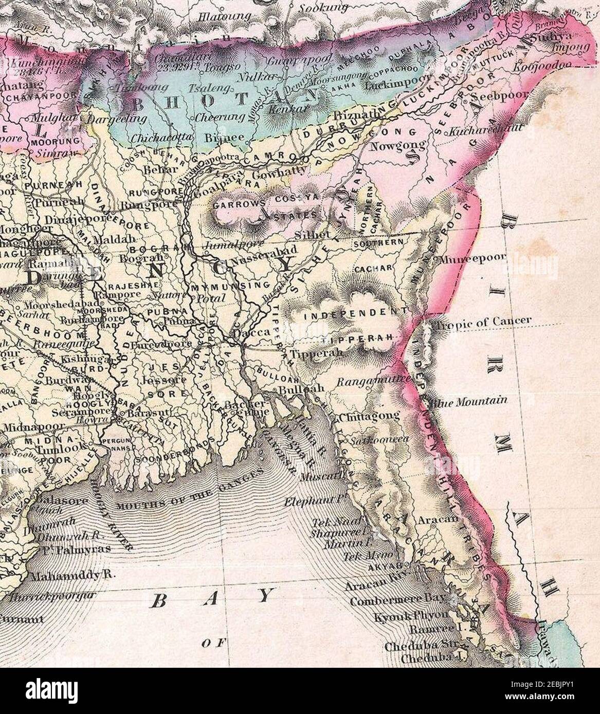 Map of northeast india hi-res stock photography and images - Alamy