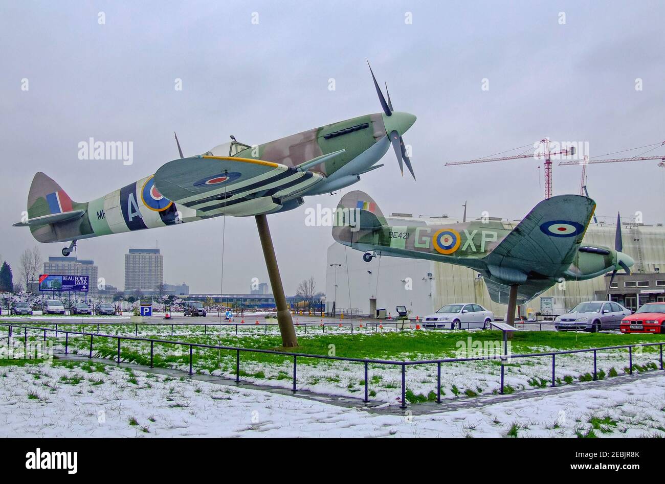 London, United Kingdom - February 09, 2007: Two Spitfire Fighter ...