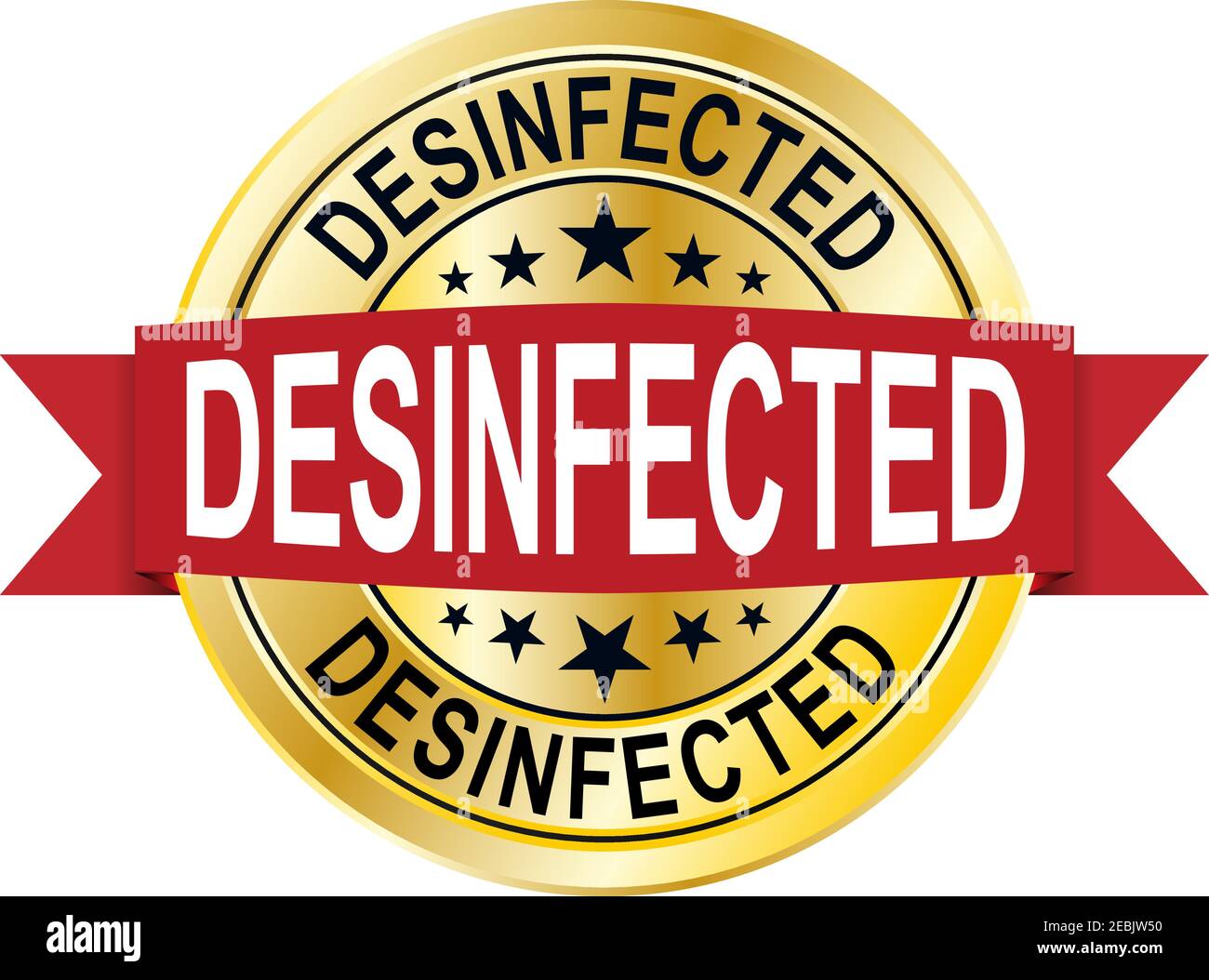 Disinfected gold vector label isolated on white background Stock Vector ...