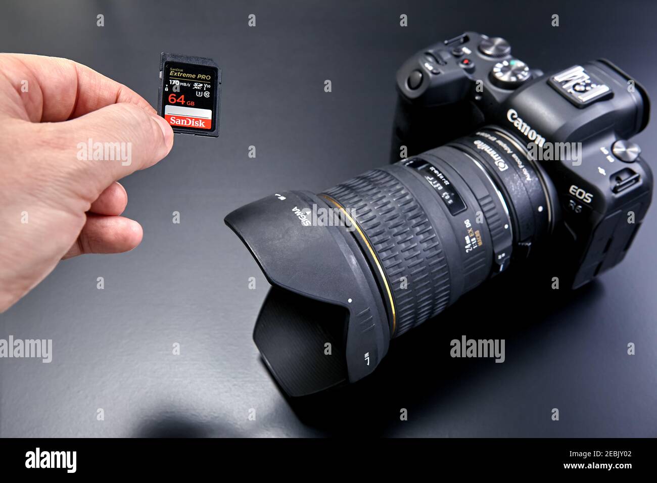 St. Petersburg, Russia - January 9, 2021: Memory cards for Canon EOS R6 ...