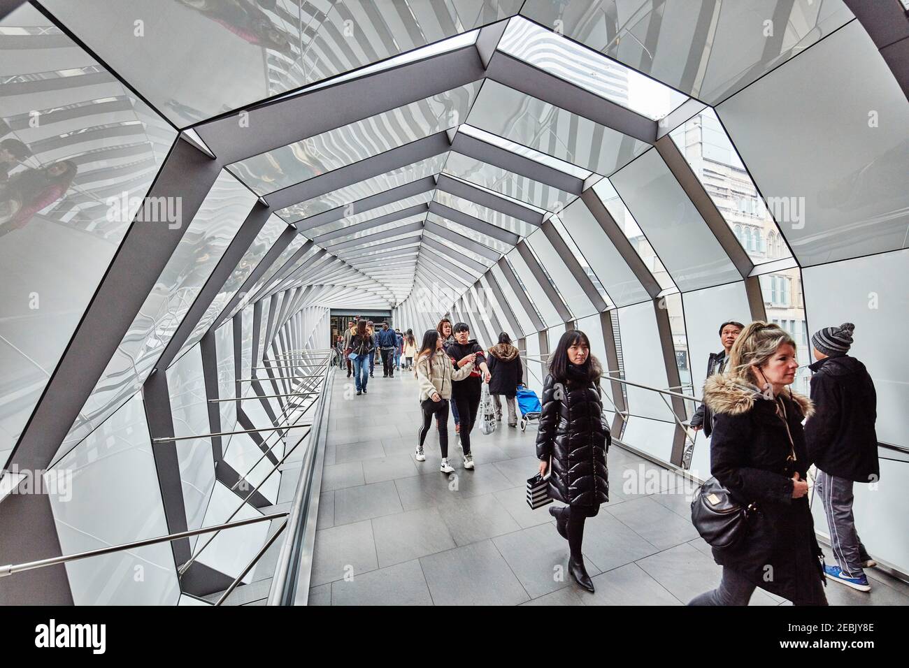 Toronto Eaton Centre and pedestrian bridge over Queen Street Stock ...