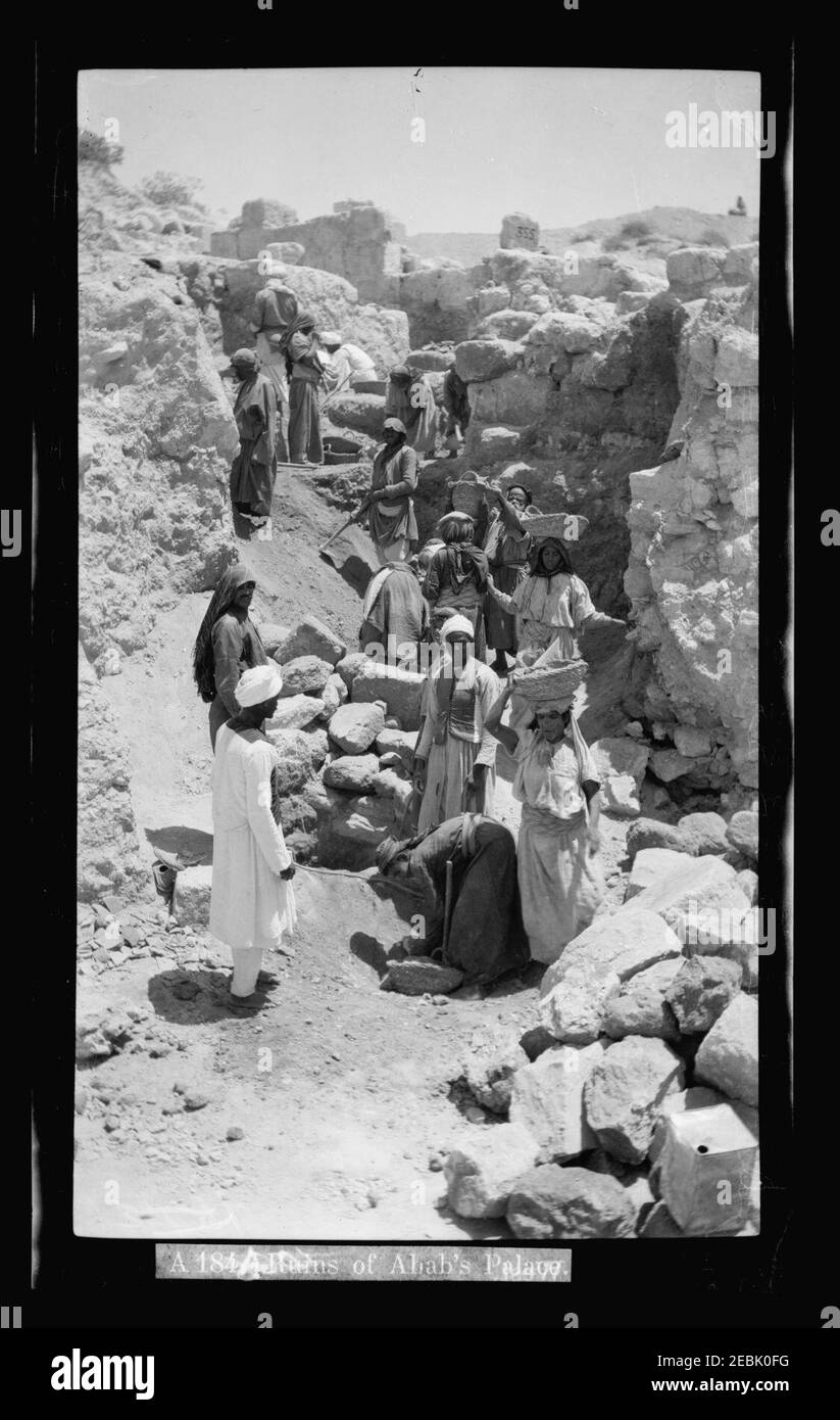 Northern views. The excavations at Samaria. Ruins of Ahab's Palace ...