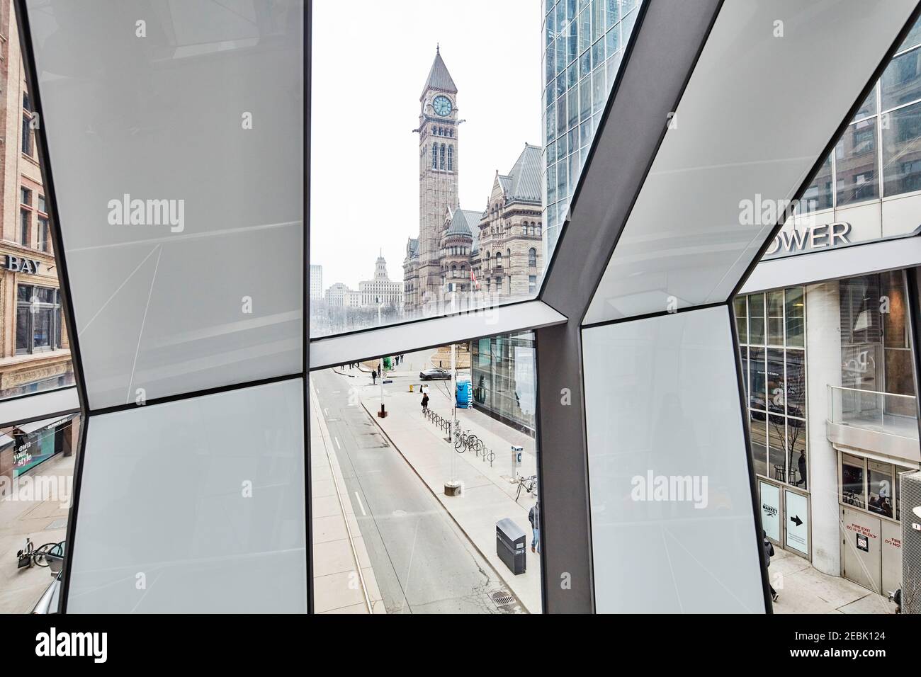 Toronto Eaton Centre and pedestrian bridge over Queen Street Stock ...