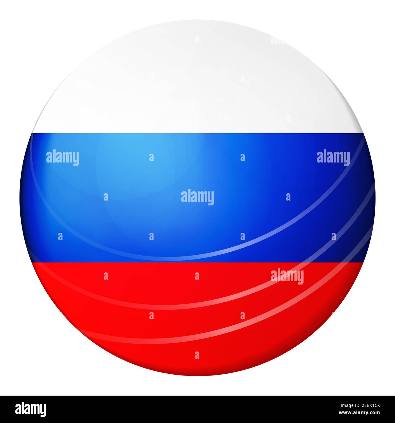 Glass light ball with flag of Russia. Round sphere, template icon ...