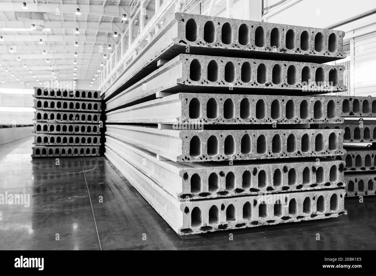 Hollow core concrete slab stack stacked industry hi-res stock ...