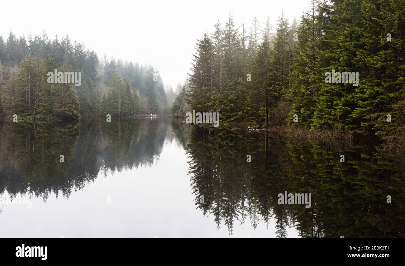 Beautiful Panoramic View of a Scenic Lake Stock Photo - Alamy