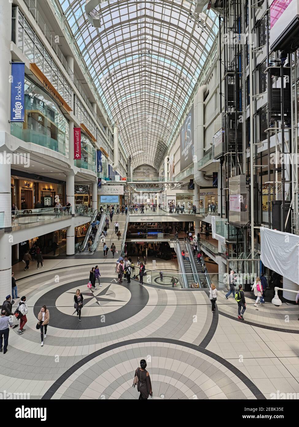 Toronto Eaton Centre and pedestrian bridge over Queen Street Stock ...