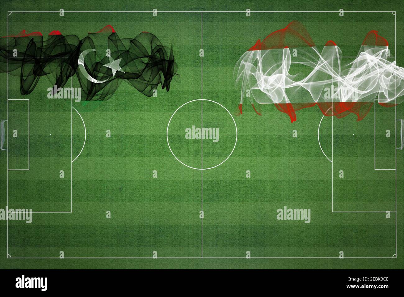 Libya vs Austria Soccer Match, national colors, national flags, soccer ...