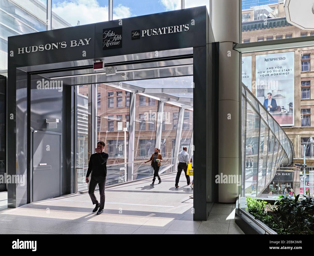 Toronto Eaton Centre and pedestrian bridge over Queen Street Stock ...