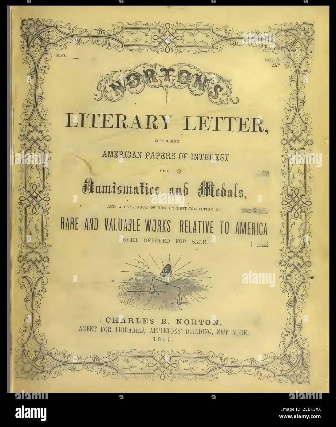 Norton's Literary Letter, 1859, cover Stock Photo - Alamy