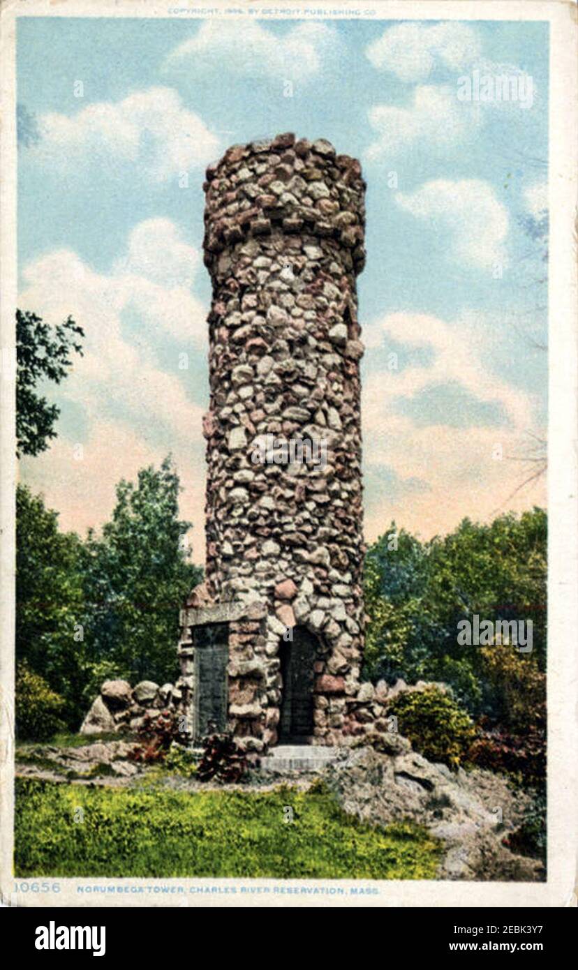Norumbega Tower (the supposed location of Fort Norumbega Stock Photo ...
