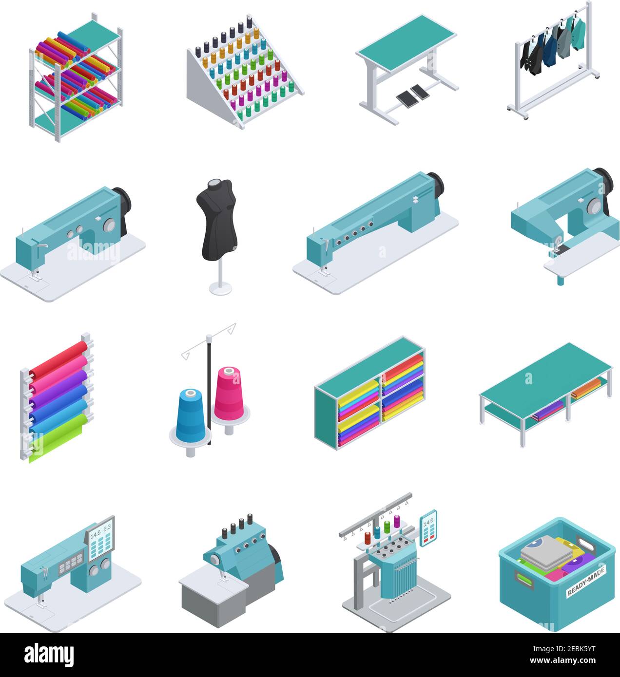 Vector isometric manufacturing machines hi-res stock photography and ...
