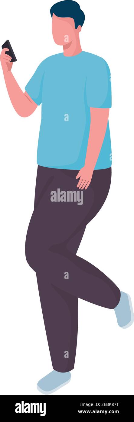 man using smartphone standing character Stock Vector Image & Art - Alamy