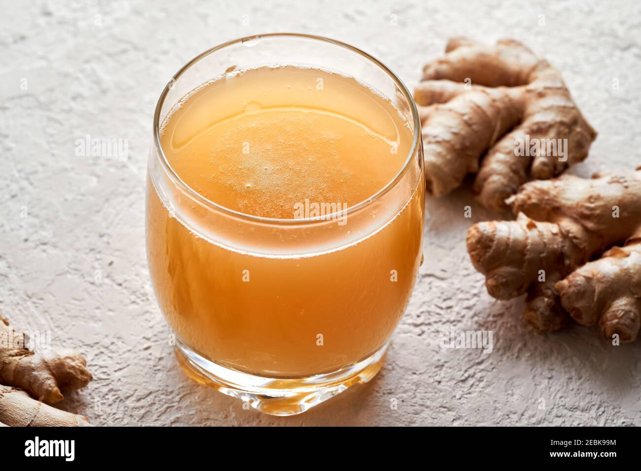 Probiotic drink with ginger on a white background Stock Photo - Alamy