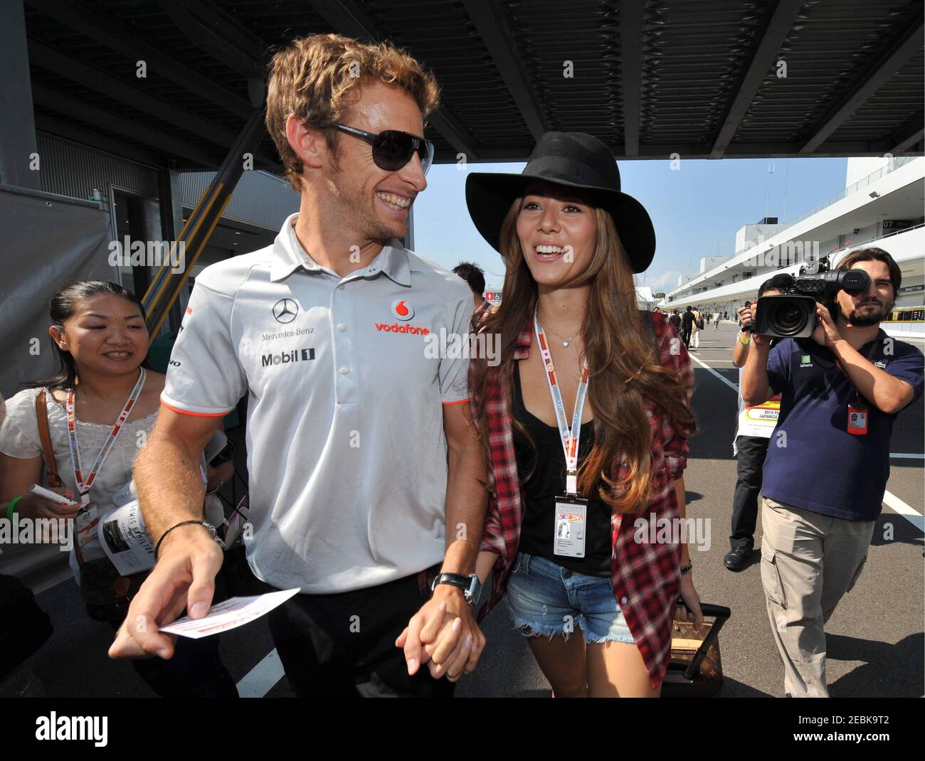 Jenson button and his girlfriend jessica hi-res stock photography and ...