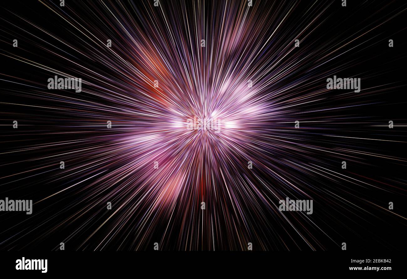 High-energy particles explosion. 3D illustration Stock Photo - Alamy