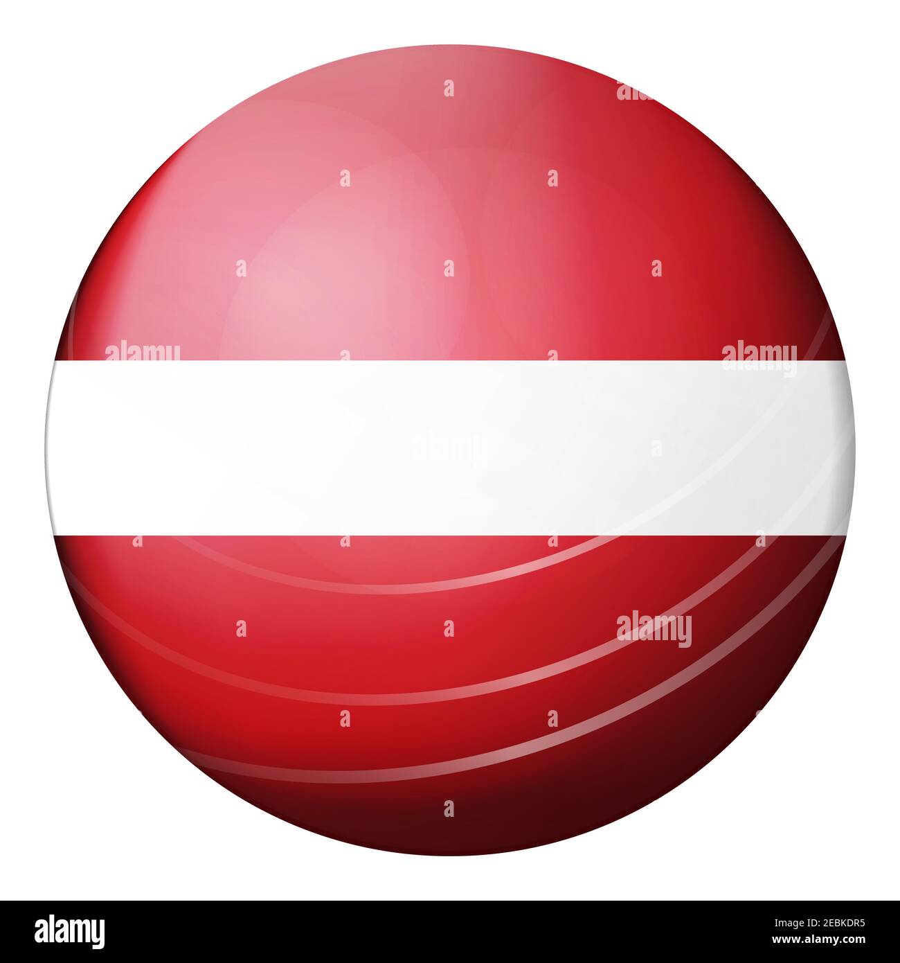 Glass light ball with flag of Latvia. Round sphere, template icon. Latvian national symbol ...