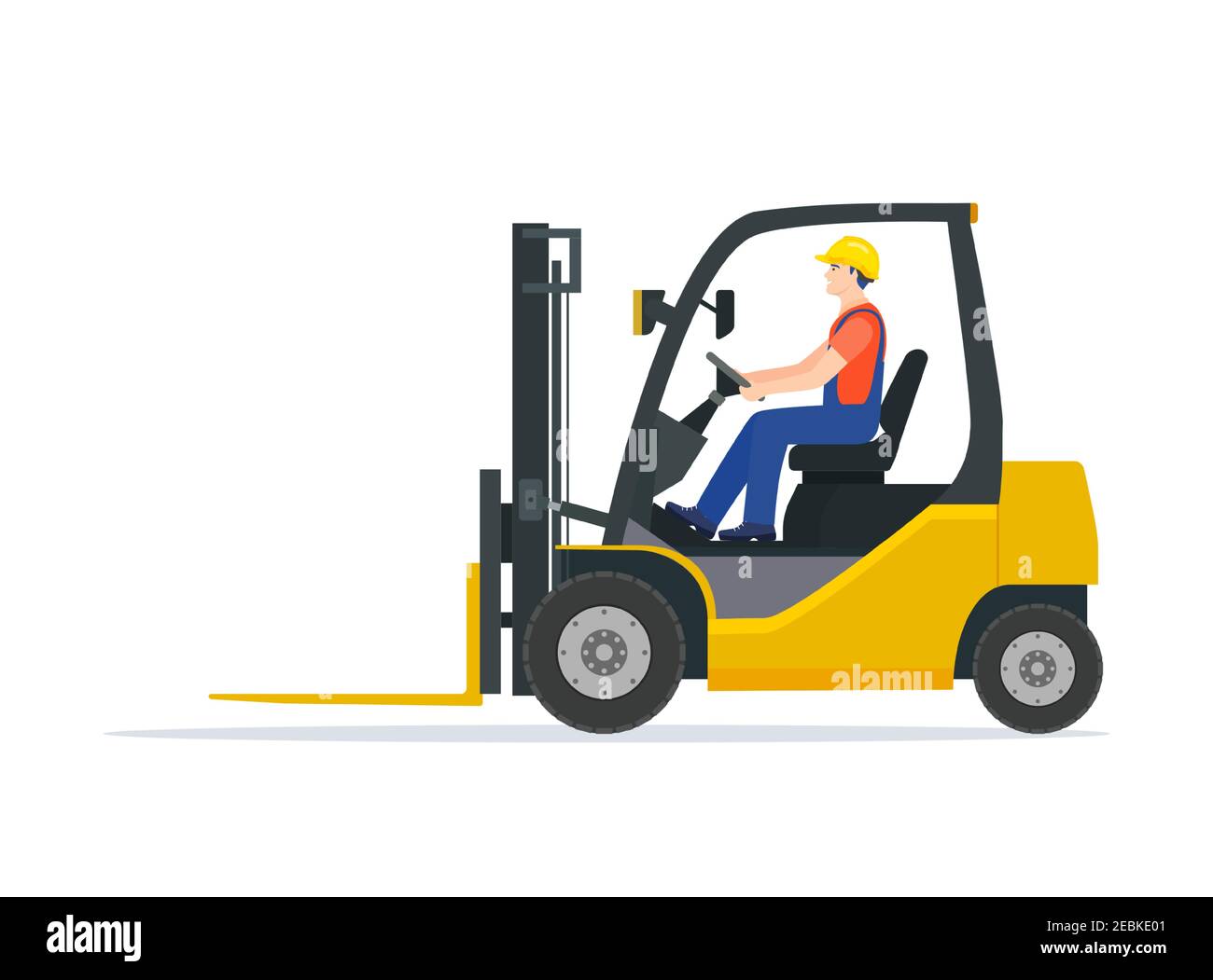Yellow forklift truck Stock Vector Image & Art - Alamy