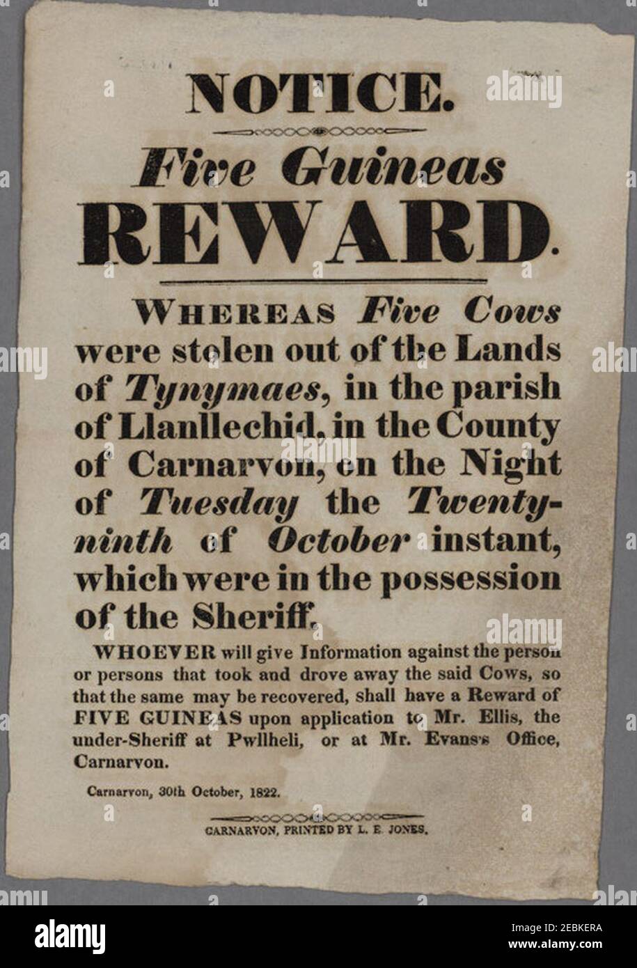 Reward notice hi-res stock photography and images - Alamy